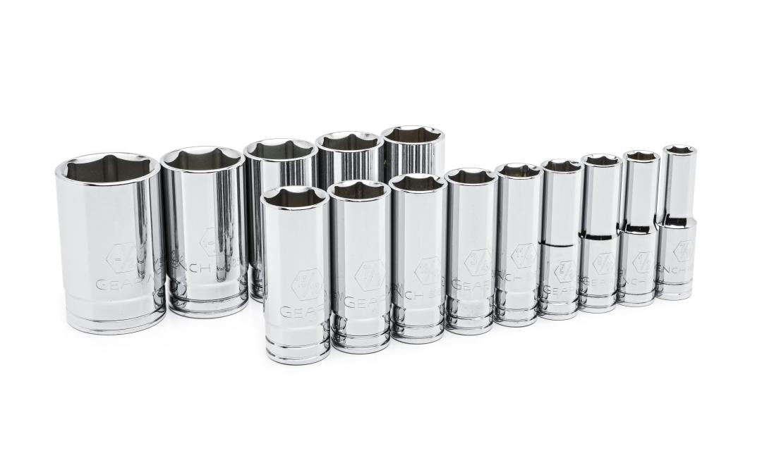 14 Pc. 1/2" Drive 6 Point Deep SAE Socket Set