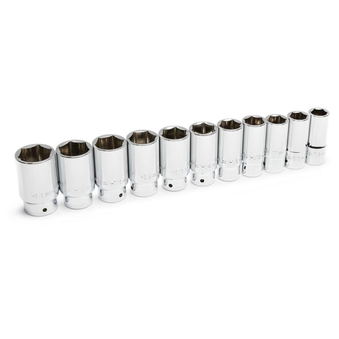 11 Piece 3/4" Drive 6 Point SAE Deep Socket Set