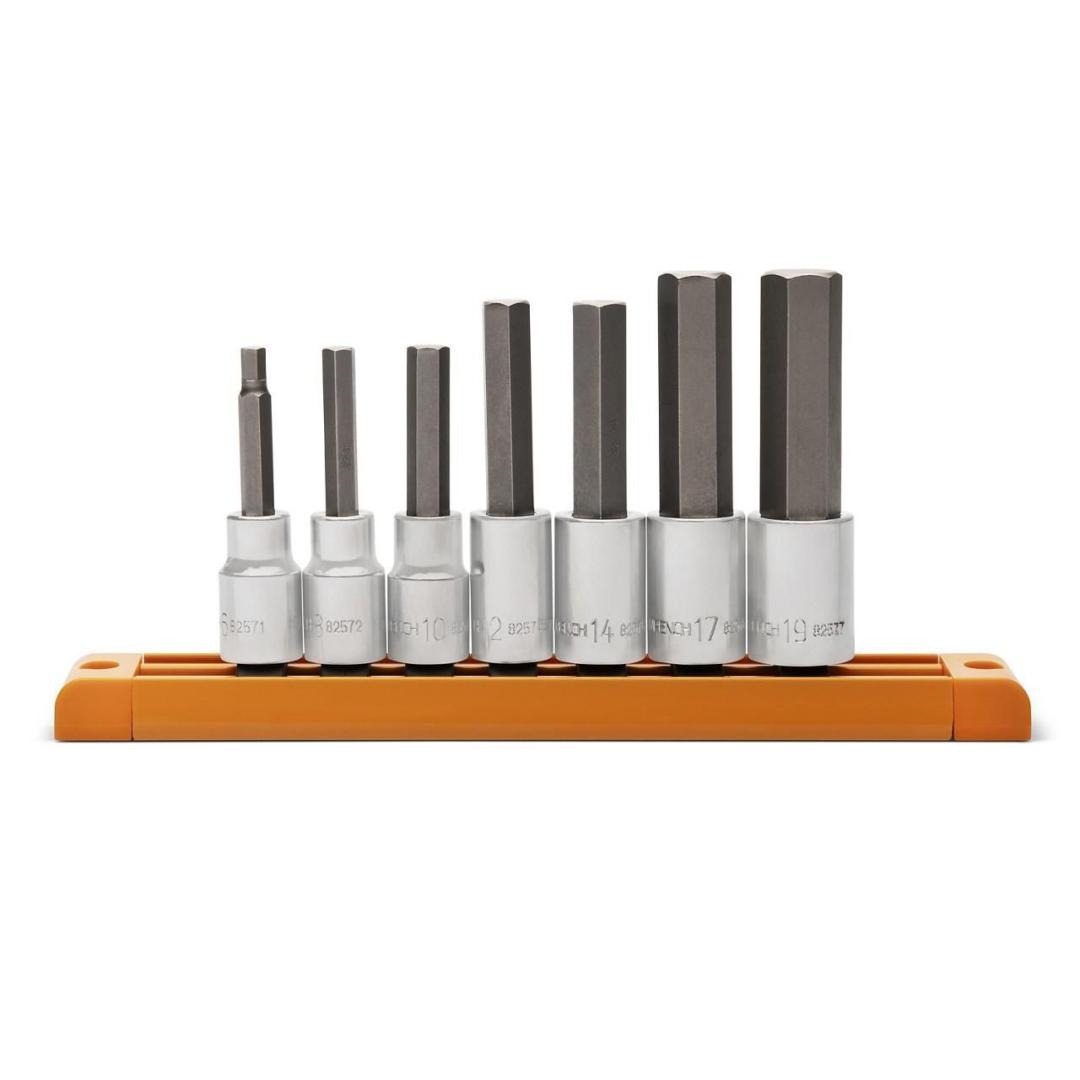 7 Piece 1/2" Drive Metric Mid Length Hex Bit Socket Set