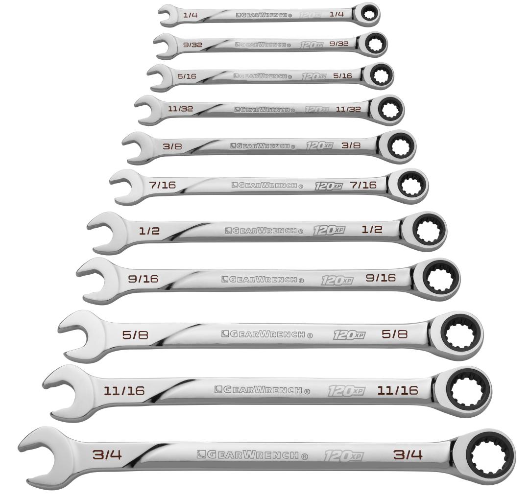 11 Pc. 120XP™ XL Ratcheting Combination SAE Wrench Set