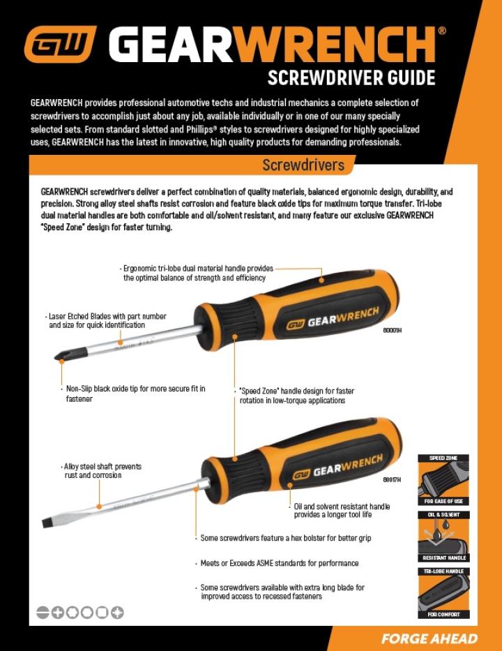 Check out the GEARWRENCH Screwdriver Guide