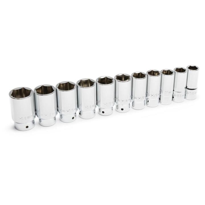 11 Piece 3/4" Drive 6 Point SAE Deep Socket Set