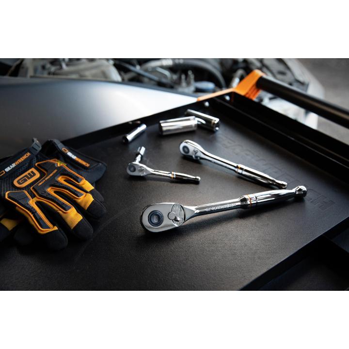 3 Pc. 1/4", 3/8”, 1/2" Dr. 90T Quick Release Ratchet Set