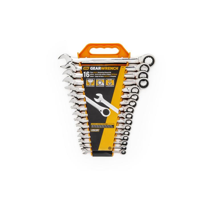 72-Tooth 12 Point Ratcheting Combination Metric Wrench Set